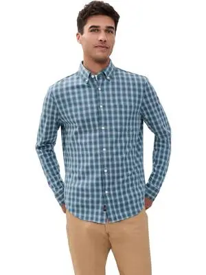Faherty Brand Coastline Knit Shirt - Azure Night Plaid