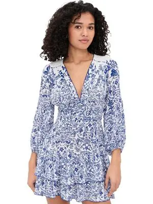 Poupette St Barth Chiara Mini Dress - Blue Tiare
