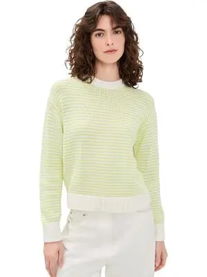 PISTOLA Striped Crewneck Sweater - Limeade