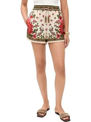 Farm Rio Floral Print Shorts - Wonder Rio Sand