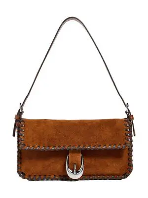 Staud Harlow Suede Bag - Tabac/espresso