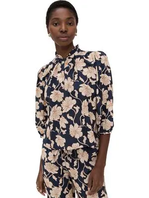 Birds Of Paradis Orly Blouse - Viola Nocturne