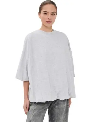 Acne Studios Gathered Logo T-shirt - Grey Melange