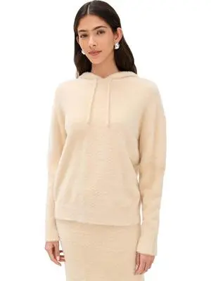 LE BOP Fuzzy Knit Hoodie - Oyster