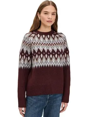 LE BOP Fair Isle Knit Pullover - Burgundy Multi