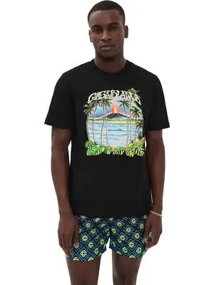 Casablanca Volcano Printed Classic Tee - Black