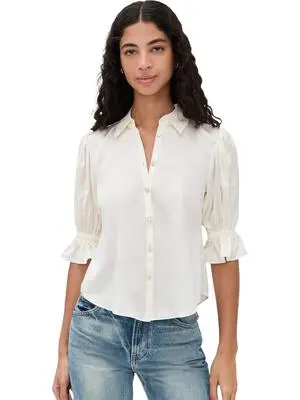 Cinq À Sept Fiona Silk Top - Ivory