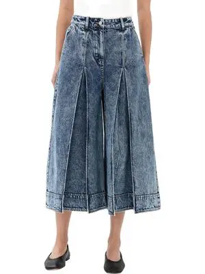 3.1 Phillip Lim Lightweight Denim Culottes - Washed Medium Blue
