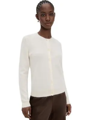 Theory Brushed Cashmere Cardigan Ivory