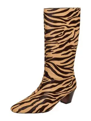 LOEFFLER RANDALL Cleo Kicked Heel Calf Boots - Zebra