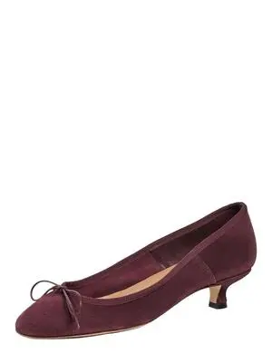 MANSUR GAVRIEL Suede Ballerina Heels - Plum