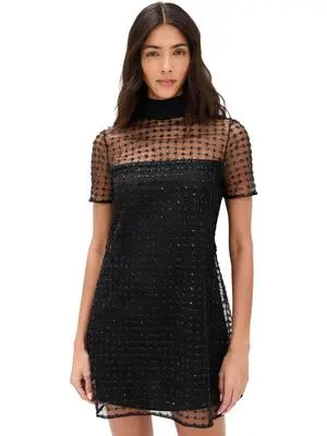 Staud Ilana Mini Dress - Stardust Onyx