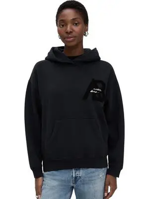 ANINE BING Jaci Letterman Hooded Sweatshirt - Vintage Black