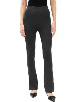 FAVORITE DAUGHTER Ribbed Knit Runway Pants - Charcoal