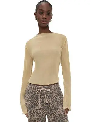 Lioness Ford Long Sleeve Top - Beige