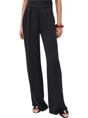 Ramy Brook Wide Leg Satin Trousers - Black