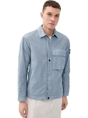 Stone Island Nylon Garment Dyed Overshirt - Dark Blue