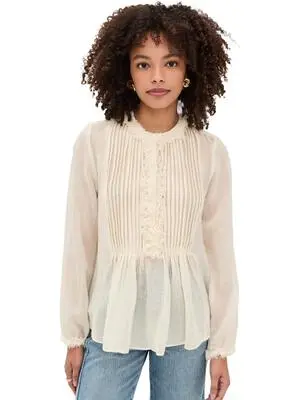 Ulla Johnson Adriel Long Sleeve Tunic Blouse - Cowrie