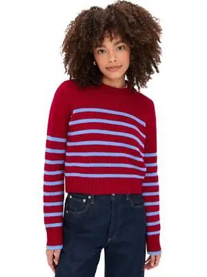 LA LIGNE Striped Mini Sweater - Dark Red/light Blue