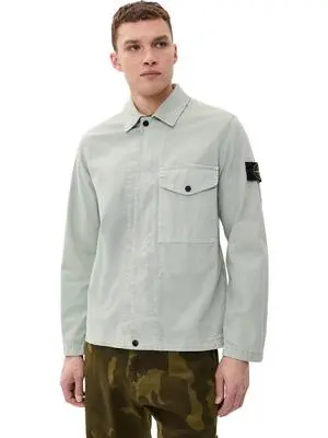 Stone Island Garment Dyed Overshirt - Sage