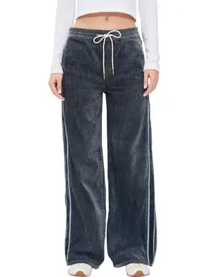 DAZE The Cozy Jean Wide Leg Pull-on Jeans - Sky Whisper
