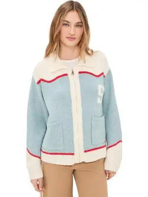 BAILEY ROSE Ski Graphic Cardigan - Sky Blue