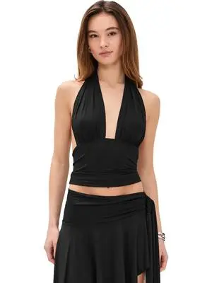 Lioness Safari Halter Top - Noir