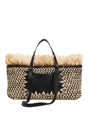 Ulla Johnson Lali Small East-west Tote - Noir Natural