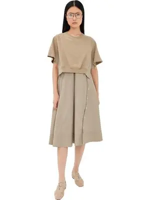 3.1 Phillip Lim French Terry Combo Midi Dress - Concrete