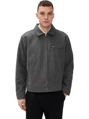 Obey Lenox Zip-up Work Jacket - Dark Grey Melange