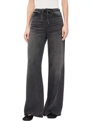Splendid Lounge Denim Wide Leg Pants - Charcoal