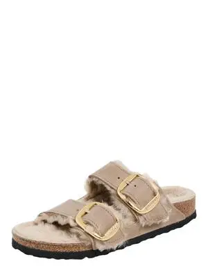 BIRKENSTOCK Arizona Big Buckle Shearling Sandals - Tobacco Brown