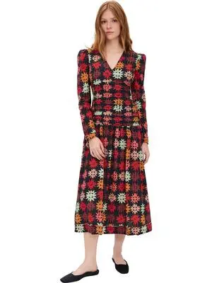 Carolina K Malika Star-print Midi Dress - Tabbi Brown