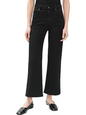 Ag Saige Wide-leg Cropped Jeans - Super Black