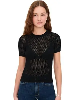 Joe's Jeans Crochet Baby Tee - Black