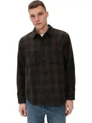 Madewell Long Sleeve Flannel Work Shirt - Brushed Ombre Plaid