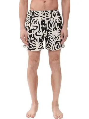 Oas Printed Swim Shorts - Black