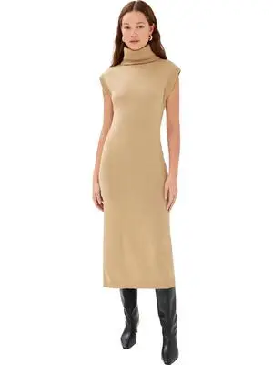Simkhai Sleeveless Maxi Turtleneck Dress - Light Camel