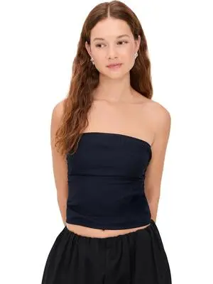 Lioness Twilight Strapless Top - Midnight Plaid