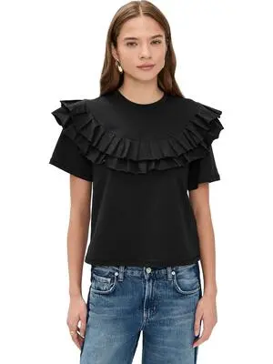 Ulla Johnson Illa Ruffle Top - Noir