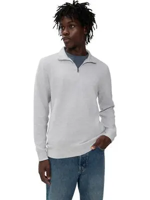 Faherty Brand Legend Quarter Zip Sweater - Light Heather Grey