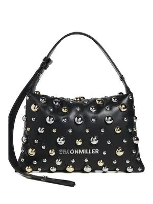 SIMONMILLER Studded Mini Puffin Bag - Black/silver/gold