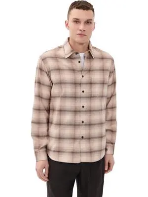 Theory Faded Check Weekend Shirt - Alabaster Multi