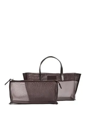 Staud Christos Mini Mesh Tote - Espresso