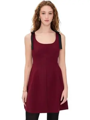 WAYF Crepe Suiting Mini Dress - Merlot