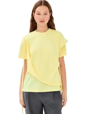 MERYLL ROGGE Draped T-Shirt With Raw-Edge Accents