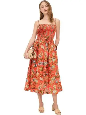 Cara Cara Carmen Midi Dress - Clover Orange