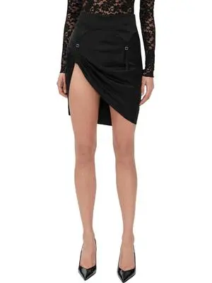 Fleur Du Mal Silk Garter Skirt - Black