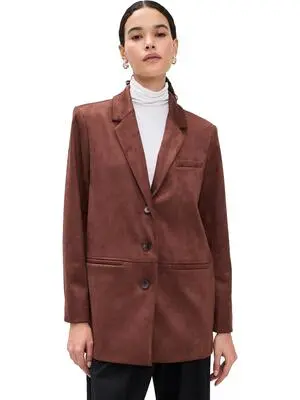 LE BOP Blair Faux Suede Blazer - Cappuccino