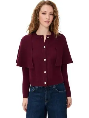 Ba&sh Peggy Wool Cardigan - Bordeaux